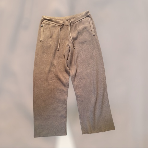 Pants & Jumpsuits | Figs Womens Tan Ribbed Knitwide Leg Lounge Wear ...